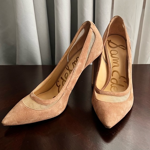 Sam Edelman | Shoes | Sam Edelman Suede Beige Heels | Poshmark